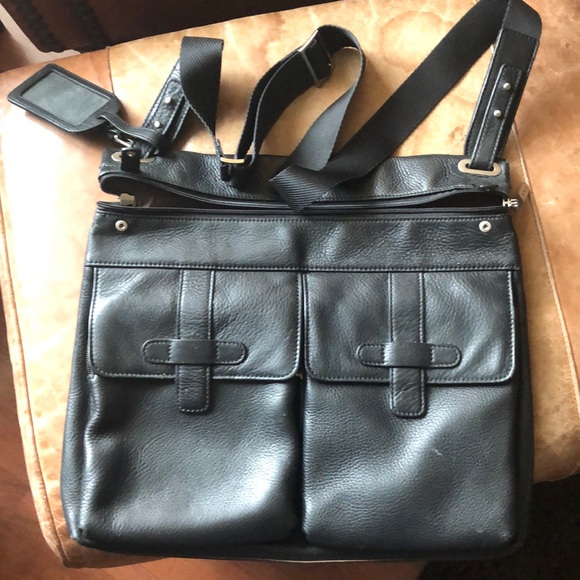 Bosca | Bags | Bosca Leather Messenger Bag | Poshmark